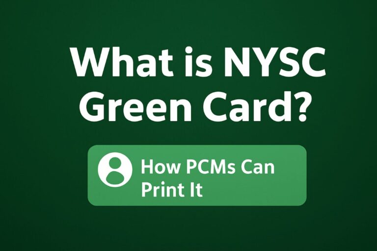 How To Print Your NYSC Green Card In 2 Minutes